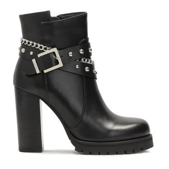 Kazar Lederstiefel verziert mit silbernen Details - - Shoes - Damen - Schwarzk - 39 EU