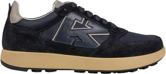 Kiton Homme, Chaussures, Bleu, Taille: 44 EU Leather Suede Pl Baskets