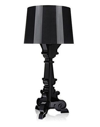 Kartell Bourgie, Lampe de Table, Noir Brillant, Version Dimmable