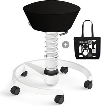 Aeris Swopper Air mit Baumwolltasche, Ergonomischer Hocker, Bürohocker höhenverstellbar, Vielseitiger Sitzhocker für einen gesunden Rücken, Bürostuhl mit Ro