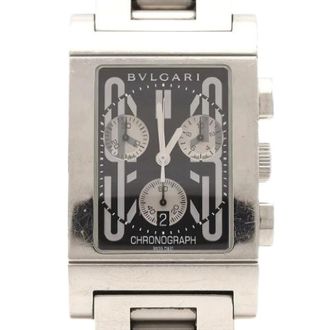Bulgari Pre-owned Rettangolo Chronograph Stainless Steel - Femme - Pre-owned - Noir - Taille: ONE Size