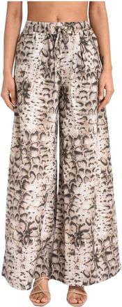 Pinko Pinko, Femme, Pantalons, Beige, Taille: 42 FR Gussola Wide Pantalons