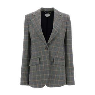Stella McCartney Karierter Blazer aus Schurwolle - - Jackets - Damen - Grau - L