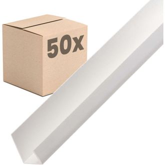 Protektor 3741 pvc Einfassprofil, Abschlussprofil 12,5mm f&uuml;r Gipskartonplatten 250cm 50 St. Wei&szlig; Kantenschutz f&uuml;r Rigips, Trockenbau - Protektor