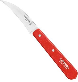 Opinel Opinel - Couteau &agrave; l&eacute;gumes - bec doiseau pour tourner et &eacute;plucher manche en bois rouge N&deg;114 - OPINEL