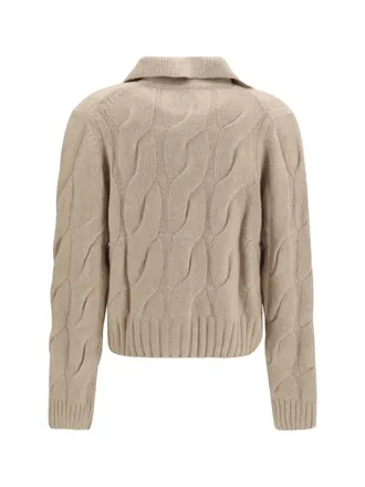 Allude Cashmere and Silk Blend Sweater - Beige