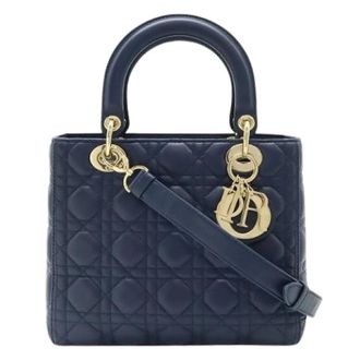 Dior Pre-owned Lady Dior Cannage Leder Handtasche - - Pre-owned - Damen - Blau - ONE SIZE