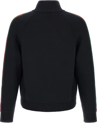 Gucci Web Ribbon-Trimmed Wool Jacket - Black