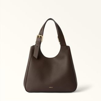 Furla Dora Tote-bag M Cioccolato Braun Beidseitig Genarbtes Nisos Leder Damen