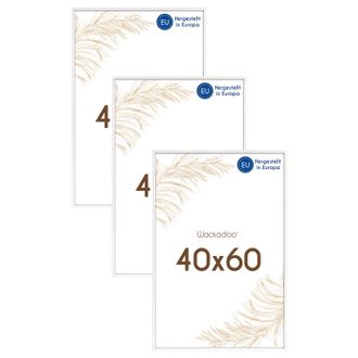 Wackadoo Bilderrahmen 40x60 wei&szlig; 3er Set Holz Bilderrahmen Set Fotowand Fotorahmen mit Glas Holz Picture frame poster