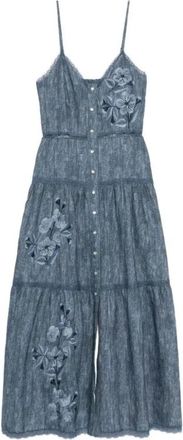 Ermanno Scervino Femme, Robes, Bleu, Taille: 38 FR Linen Maxi Dress