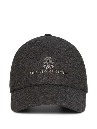 Brunello Cucinelli casquette &agrave; broderies - Gris