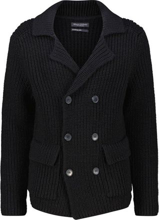 Marc O'Polo Herren Caban-Strickjacke aus Wolle und Baumwolle