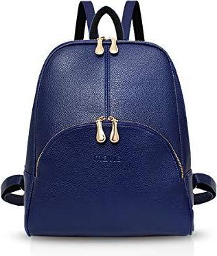 Nicole & Doris Sac à Dos pour Femmes Sac à Dos décontracté Loisir pour Dames Sac décole étanche Sac à Main la Mode Faux Cuir Bleu