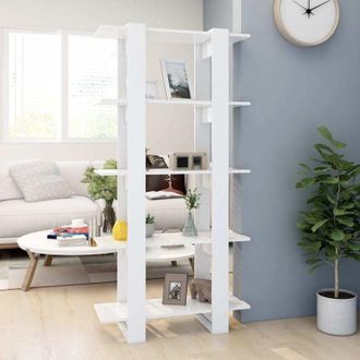 vidaXL Biblioth&egrave;que/s&eacute;parateur de pi&egrave;ce blanc bois ding&eacute;nierie Vidaxl