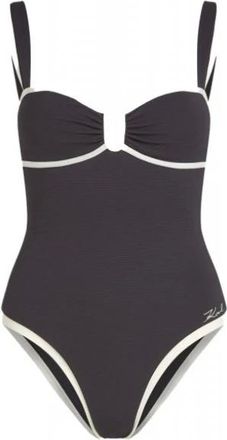 Karl Lagerfeld Femme, Maillots de bain, Noir, Taille: 42 FR Signature One-piece