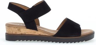 Gabor Schwarze Wildledersandalen - - Shoes - Damen - Schwarzk - 36 1/2 EU