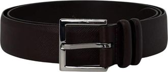 Orciani Cintura Basic Saffiano 3.5 cm - - Accessories - Herren - Braun - 110 CM