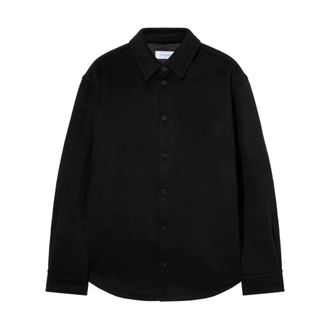 Off-white Homme, Chemises, Noir, Taille: M Quote Military Cashmere Overshirt