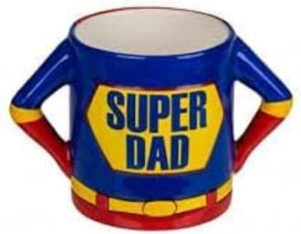 Out of the Blue Steingut-Becher, Super Dad, ca. 18 x 11 cm