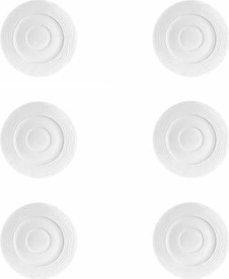 Holst Porzellan MD 115 PACK 6 6-tlg. Pack Porzellan Untertasse 15 cm mit Relief Melody Weiß