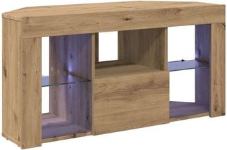 vidaXL Meuble TV LED dAngle Ch&ecirc;ne artisanal 100 x 40 x 50 cm vidaXL