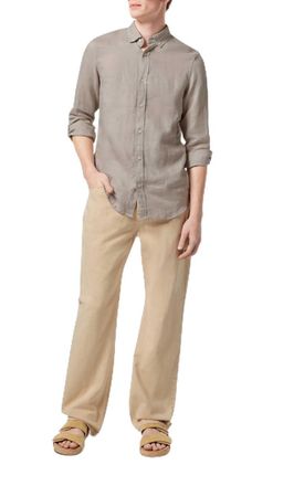 Scotch & Soda Mens Seasonal core-Regular fit Linen Shirt, Highway Grey, XXL