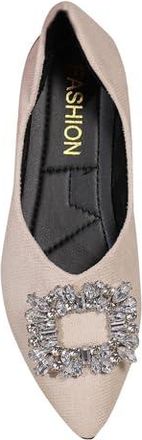 Generic Ballerines plates d&eacute;contract&eacute;es &agrave; bout pointu pour femme - Couleur unie - &Eacute;l&eacute;gantes et classiques - Avec strass - L&eacute;g&egrave;res et confortables - Pour le tr