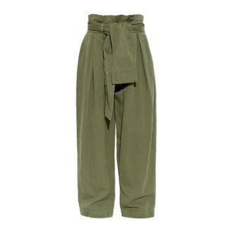 Balmain Twill High-waisted Hose - - Trousers - Damen - Gr&uuml;n - S