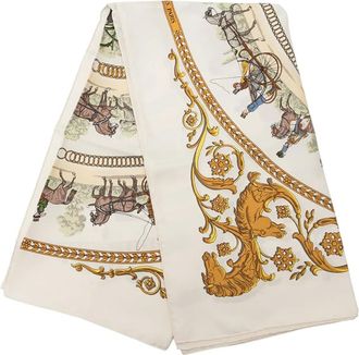 Hermès foulard La Promenade De Longchamps (2000-2020) - Blanc