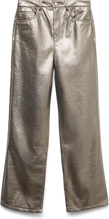 Vero Moda Damen Vmtessa Hr Wide Colored Vinyl Pants Noos, Chrome Grey, 30 W/30 L
