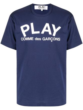 Comme Des Garçons t-shirt à logo imprimé - Bleu