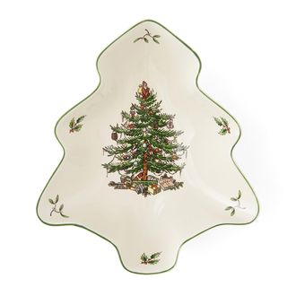 Portmeirion Home & Gifts Weihnachtsbaum-Teller, Keramik, mehrfarbig, 21 x 18,7 x 4,9 cm