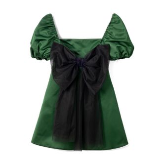 Viktor & Rolf Puff-Sleeve Taffeta Dress - Green