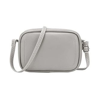 Generic Sac &agrave; bandouli&egrave;re tendance pour femme, couleur unie, l&eacute;ger, confortable, grande capacit&eacute;, en cuir pour homme, gris, Taille unique