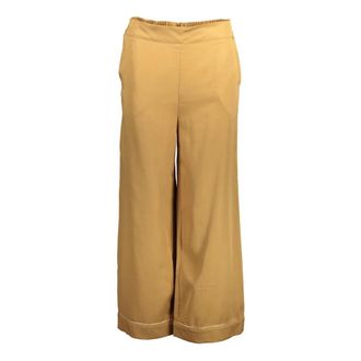 Kocca Braune Damen Hose Elastischer Bund Kontrastdetails - - Trousers - Damen - Braun - S
