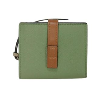 Loewe Pre-owned Compact Zip Wallet Soft Grained Calfskin Bifold Wallet - Femme - Pre-owned - Vert - Taille: ONE Size