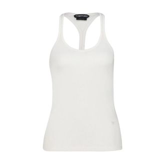 Tom Ford Geripptes Seidentop - - Tops - Damen - Wei&szlig; - 2XS