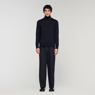 Sandro Pull &agrave; col roul&eacute; en laine Homme