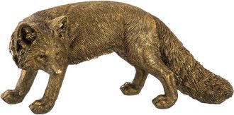 Gilde Figur Fabian - Fuchs aus Kunstharz - bronzefarben - Breite 49cm - Deko - Skulptur - Tierfigur - Wohnaccessoire - Geschenkidee - Sammlerstück