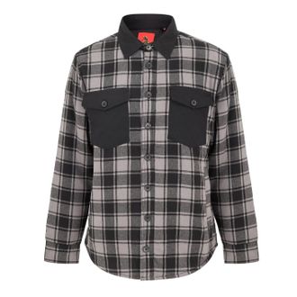 Luke Valley Hemdjacke f&uuml;r Herren, Brusttasche (Grau/Schwarz)