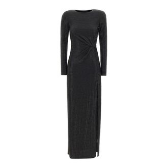 Twentyfourhaitch Kleid mit Strasssteinen- Raffung an der H&uuml;fte- Seitenschlitz - - Dresses - Damen - Schwarzk - L