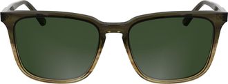Calvin Klein Mens Sunglasses CK25507S - Striped Khaki with Solid Dark Khaki Lens