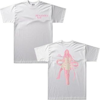 Generic Alexandra Kay Merch Bow Sand T-shirt d&eacute;t&eacute; tendance d&eacute;contract&eacute; Y2K T-shirt &agrave; manches courtes Sport Unisexe Top, blanc, XXL