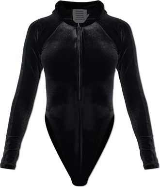 VETEMENTS Femme, Tops, Noir, Taille: 40 FR Body en velours avec capuche