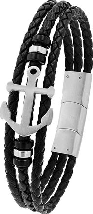 Tom Tailor Tom Tailor Identarmband f&uuml;r Herren, Edelstahl, 20+1,5 cm, schwarz, Anker-Anh&auml;nger, Geschenkidee, Armschmuck, Herrenschmuck, 2100696