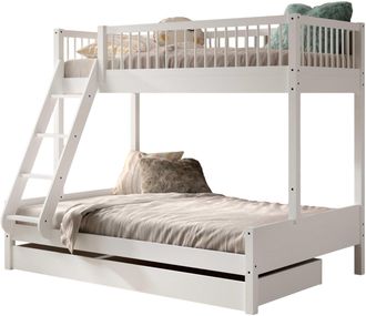Vipack Etagenbett Forrest 3-Sitzer - 90x200 und 140x200 - Wei&szlig;buche