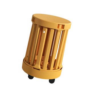 Generic Satzhocker mit R&auml;dern, runde tragbare Barhocker, 37 x 37 x 55,5 cm, for die Verwendung als Nachttisch im Schlafzimmer, Wohnzimmer, Bar, Apartments(Col