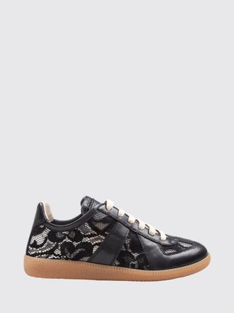 Maison Margiela Baskets Replica en cuir avec broderie florale en dentelle