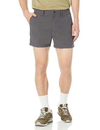 Amazon Essentials Herren Leichte und bequeme Slim-Fit-Oxford-Stretchshorts, 13cm, Grau, 42W